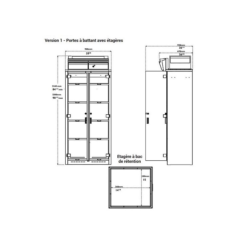 Armoire ventilée à filtration - Captair 834 Smart, version portes ...