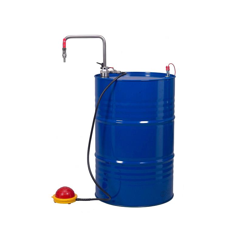 Pompe à solvant à commande à pied, coude de sortie, ATEX - Bürkle