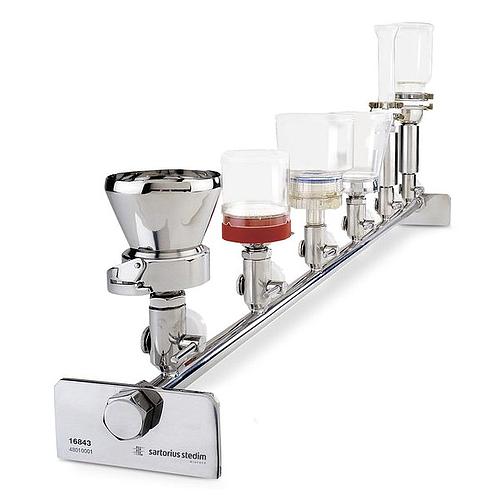 Rampe 6 postes Combisart inox avec entonnoir 500ml - Sartorius