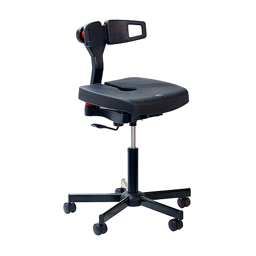 Siège professionnel Koncept polyuréthane noir à roulettes - Kango