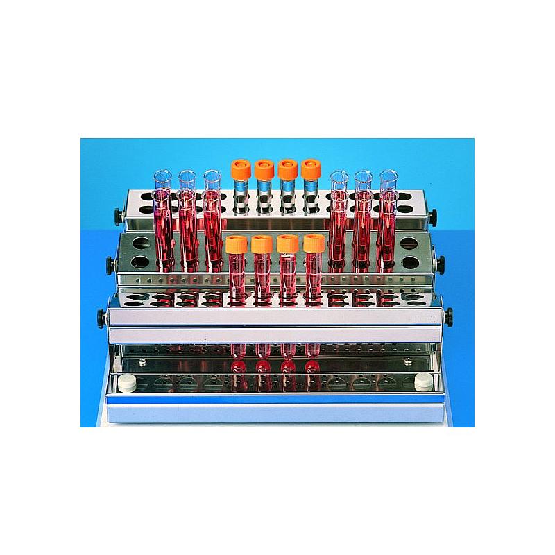 Support inox pour tubes à essais